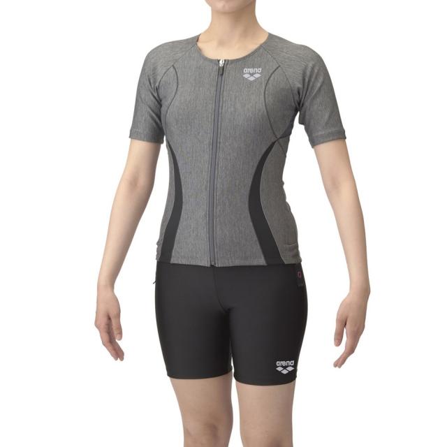 アリーナ(ARENA)フィットネス水着 レディース 水泳 フィットネス セパレーツ グレー×黒 4L-6L AS5SWF44L…