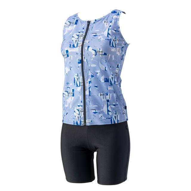 フットマーク(FOOTMARK)フィットネス水着 レディース 水泳 FM25 長持ちする水着セパレーツ 青 M-3Lサイズ 0…