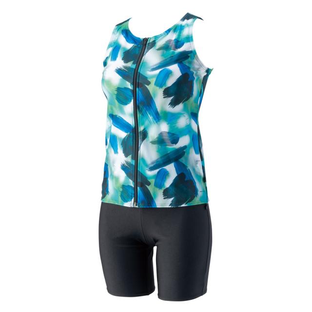 フットマーク(FOOTMARK)フィットネス水着 レディース 水泳 FM25 長持ちする水着セパレーツ 緑 M-3Lサイズ 0…