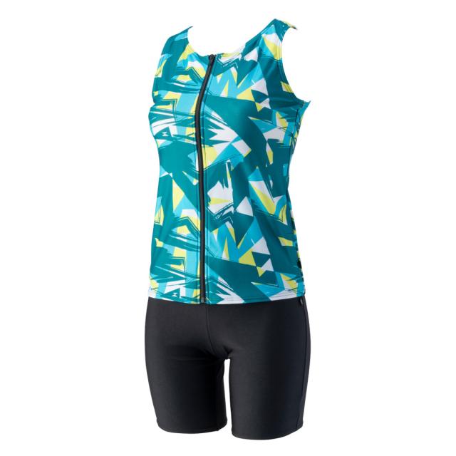 フットマーク(FOOTMARK)フィットネス水着 レディース 水泳 FM25 長持ちする水着セパレーツ 緑 M-3Lサイズ 0…