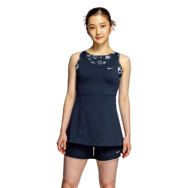 ナイキ(NIKE)フィットネス水着 水泳 ふんわりシルエット2in1パンツセパレーツ 上下セット 黒 M-LLサイズ 2993…