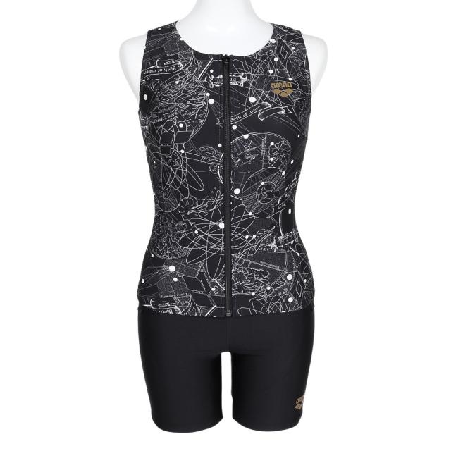 アリーナ(ARENA)フィットネス水着 水泳 フィットネスセパレート 上下セット カバーバック 黒 S-3Lサイズ AS5FW…