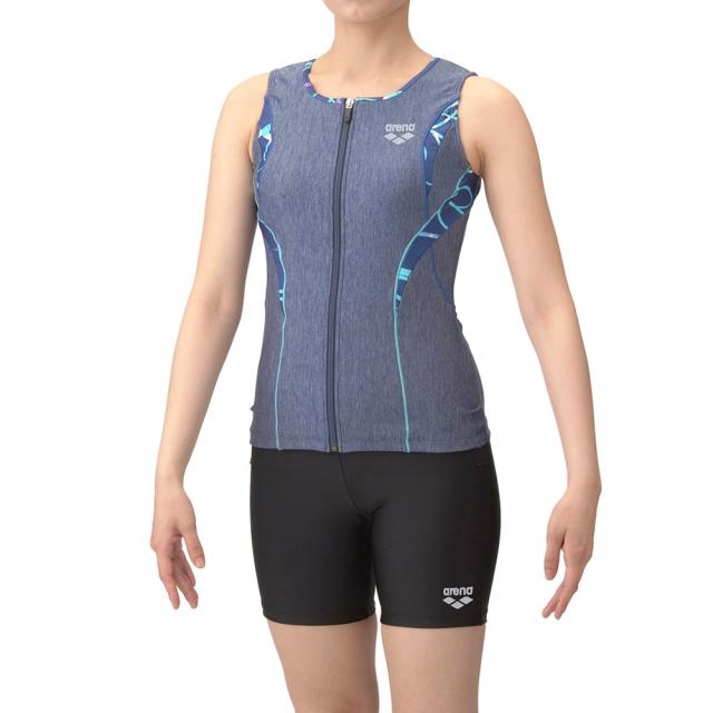 アリーナ(ARENA)フィットネス水着 水泳 すらっとセパ フィットネスセパレーツ 青 M-LLサイズ AS5SWF46L B…