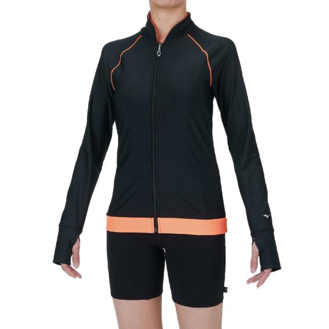 ミズノ(MIZUNO)水着 レディース 水泳 FWラッシュガード ベージュ×ブラック S-LLサイズ N2JAA83095 フ…