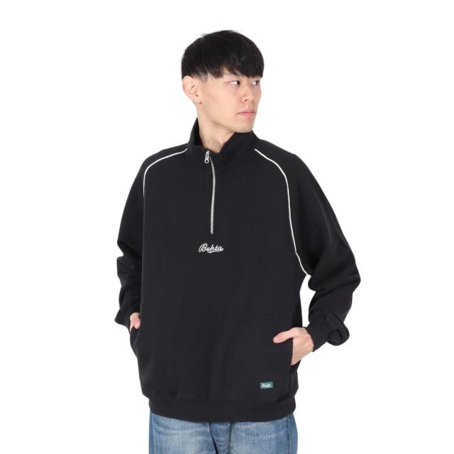 バクタ(BUKTA)ヘビーOZ 裏毛ハーフジップジャケット BU2415803:19:BLACK(Men’s)