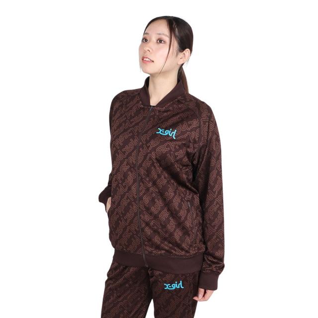 エックスガール(X-gir)JACQUARD TRACK ジャケット 158246021009-BROWN(Lady’s)