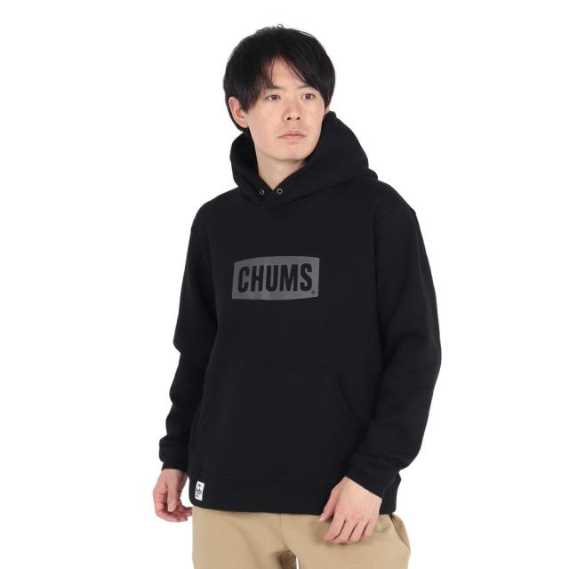 チャムス(CHUMS)スウェット パーカー チャムス ロゴ プルオーバー CH00-1418-K083 ブラック 裏起毛 綿1…