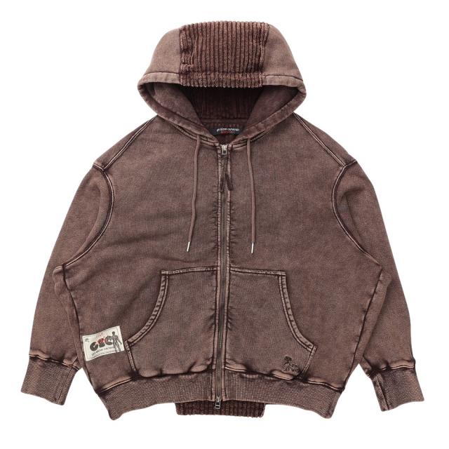 ゴースローキャラバン(GOSLOWCARAVAN)MIX FAB ルーズスウェットジップパーカー HARD PIGMENT D…