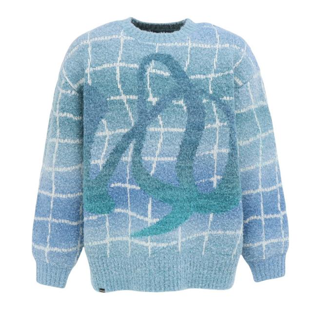 ゴースローキャラバン(GOSLOWCARAVAN)ゆったり銭湯MIXニットセーター 356111 BLU(Men’s)