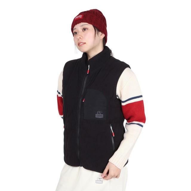 チャムス(CHUMS)アウター ベスト ブービー ステッチ フリースベスト CH14-1418-K001 ブラック レイヤード…