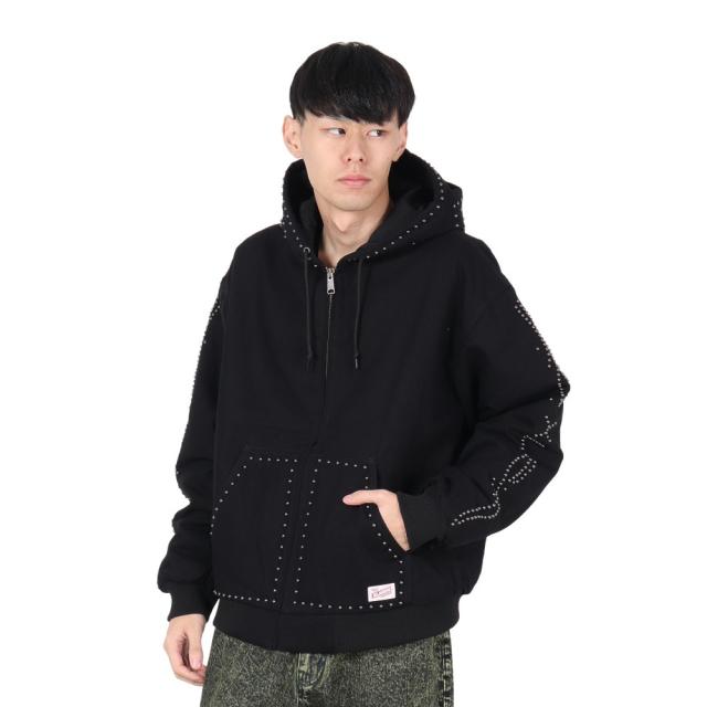 エクストララージ(XLARGE)STUDDED フーディー ワークジャケット 101243021008-BLACK(Men’s)