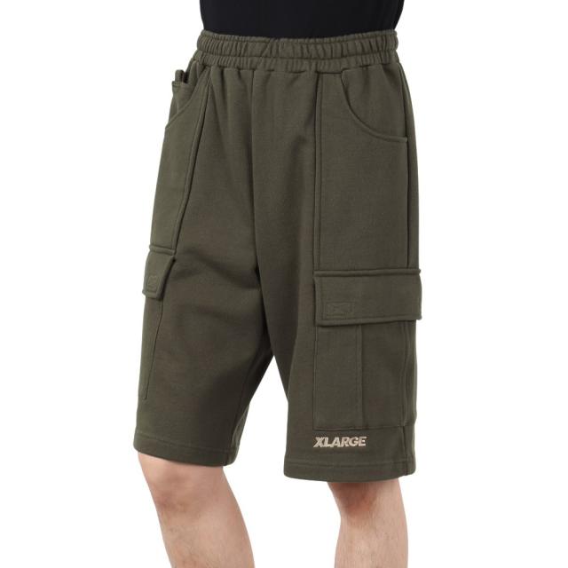 エクストララージ(XLARGE)スウェット カーゴ ショートパンツ 101252031006-OLIVE(Men’s)