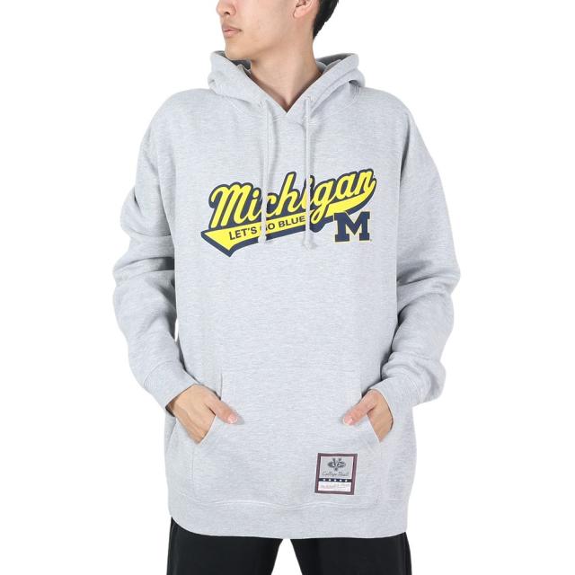 ミッチェルアンドネス(Mitchell&Ness)パーカー メンズ NCAA SCRIPT HOODY MICHIGA BMP…