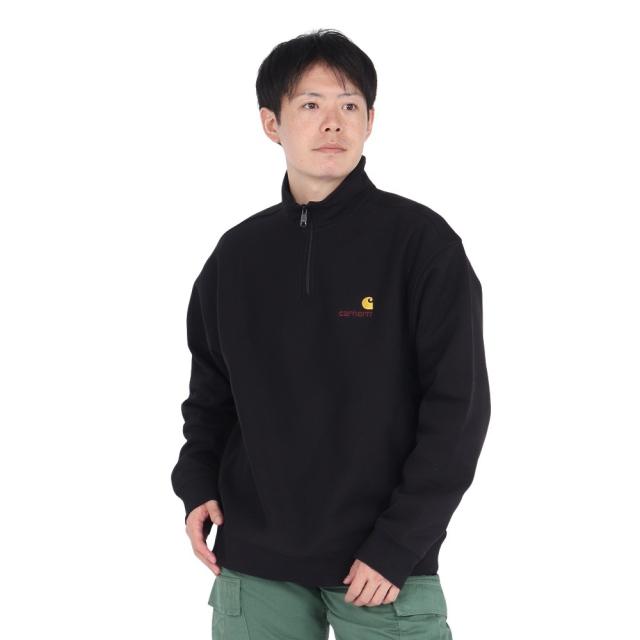 カーハート(CARHARTT)ハーフジップ アメリカンスクリプト スウェットシャツ I02701489XX24FW(Men’s)