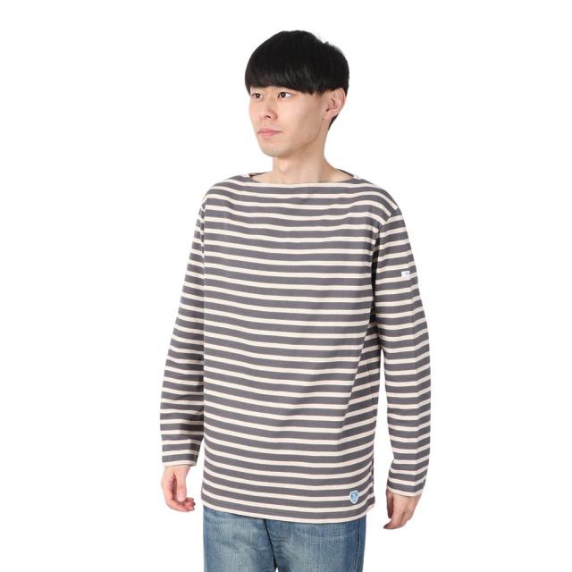 オーシバル(ORCIVAL)Cotton Lourd Basque ボーダー 長袖シャツ B211 SMOKExWHEAT(M…