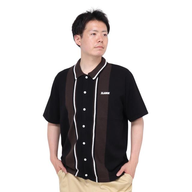 エクストララージ(XLARGE)ライク ニット 半袖 シャツ 101242013009-BLACK(Men’s)