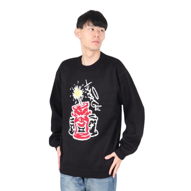 エクストララージ(XLARGE)FLAT DYNAMITE クルーネックニット セーター 101243015004-BLACK…