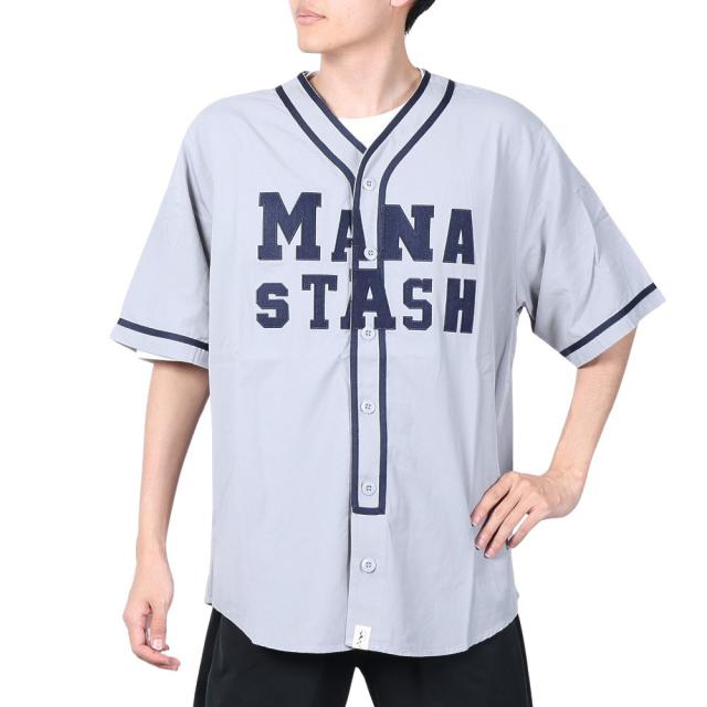 マナスタッシュ(MANASTASH)カレッジロゴ ベースボールシャツ 792-4123005 GREY(Men’s)