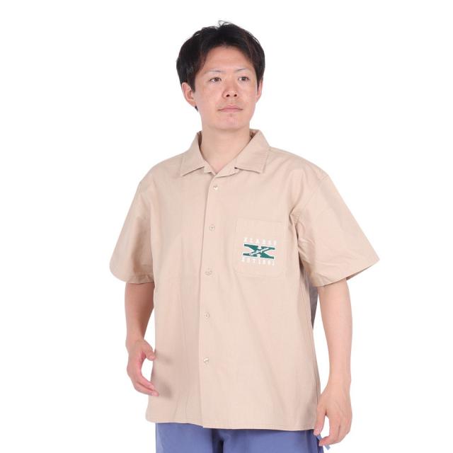 エクストララージ(XLARGE)ロゴ WORK 半袖シャツ 101242014005-BEIGE(Men’s)