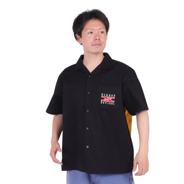 エクストララージ(XLARGE)ロゴ WORK 半袖シャツ 101242014005-BLACK(Men’s)