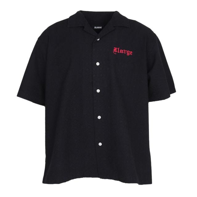エクストララージ(XLARGE)EMBROIDERED 半袖 レースシャツ 101252014005-BLACK(Men’s)