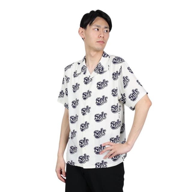 SPLR(SPLR)Allover ロゴ オープン カラー 半袖シャツ 2412-18115-00105(Men’s)