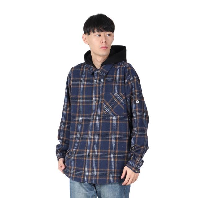 IPD(IPD)OG フーディ フランネル シャツ IPDFLOG-816-NAV(Men’s)