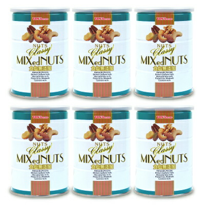 東洋ナッツ食品 トンTON'S  食塩無添加 クラッシー ミックスナッツ缶 360g × 6個 沖縄配送不可