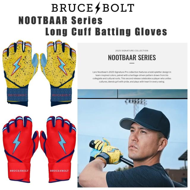 バッティンググローブ ブルースボルト ヌートバーモデル 赤 黄色 野球 両手用 メンズ 一般 スポーツ Baseball gloves 左手 右手 シグネチャー ロング