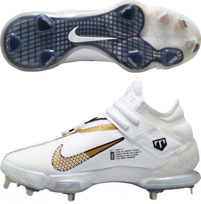 スパイク 野球 ハイカット 金具 黒 軽量 ネイビー マジックテープ NIKE