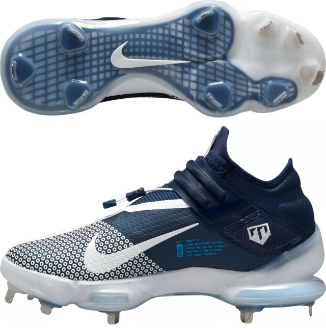 スパイク 野球 ハイカット 金具 黒 軽量 ネイビー マジックテープ NIKE