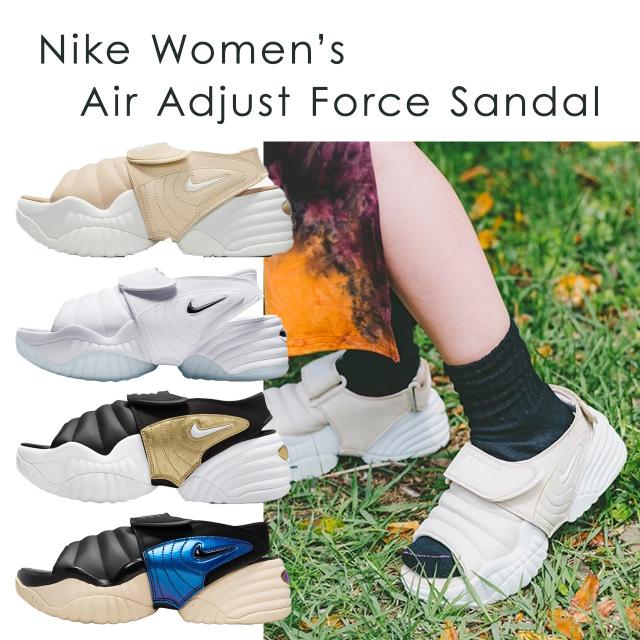 ナイキ サンダル レディース アジャストフォース 厚底 歩きやすい 海 おしゃれ かかとなし 軽量 スポーツ 室内 スリッパ つっかけ トラベル 夏 旅行 nike