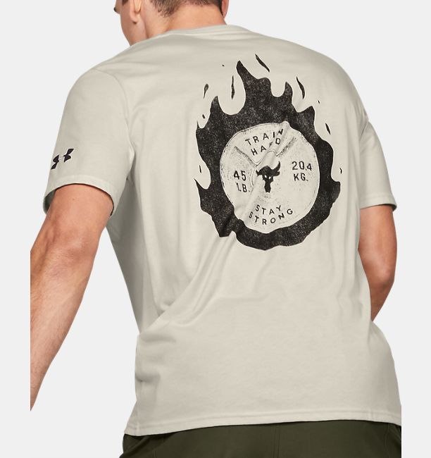 アンダーアーマー メンズ Tシャツ Under Armour Project Rock Stay Strong Short Sleeve T-Shirt 半袖 Summit White