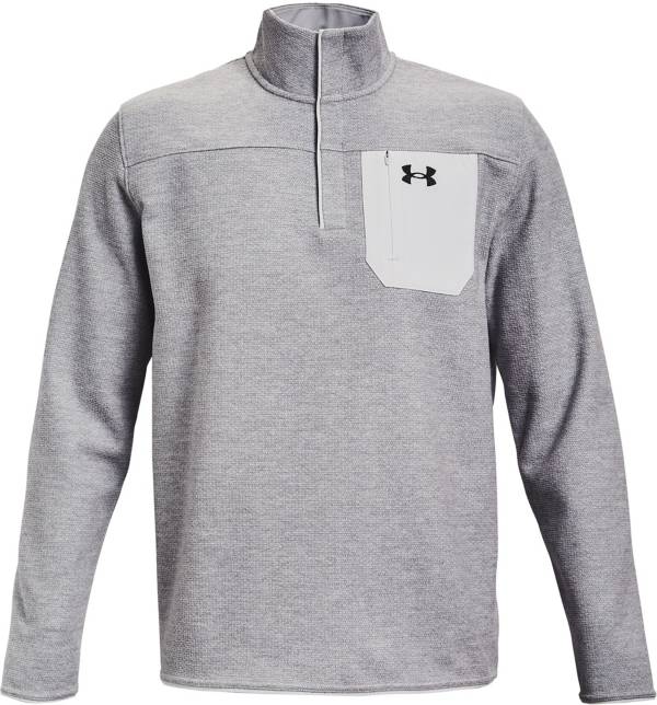 アンダーアーマー メンズ トレーナー Under Armour Men's Specialist Grid Henley 1/2 Zip Sweatshirt  スウェット HALO GRAY