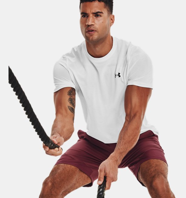 アンダーアーマー メンズ Tシャツ Men's UA Seamless Short Sleeve - White/Black