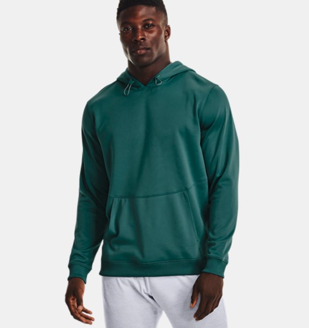 アンダーアーマー メンズ Tシャツ 長袖 ロンT Men's Armour Fleece Storm Hoodie - Coastal Teal/White