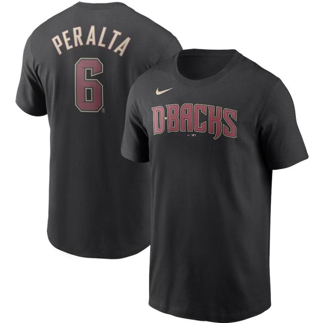 ナイキ メンズ Tシャツ David Peralta Arizona Diamondbacks Nike Name & Number T-Shirt 半袖 Black