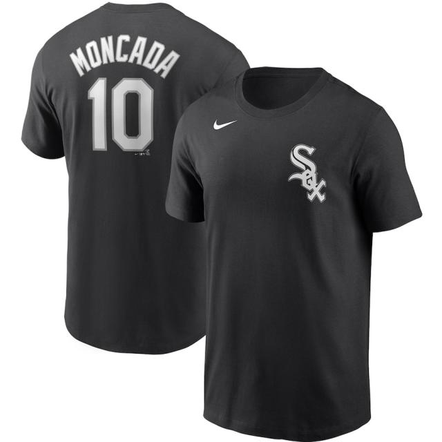 ナイキ メンズ Tシャツ Yoan Moncada Chicago White Sox Nike Name & Number T-Shirt 半袖 Black