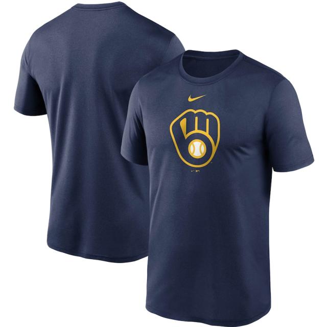 ナイキ メンズ Milwaukee Brewers Nike Team Large Logo Legend Performance T-Shirt Tシャツ 半袖 Navy