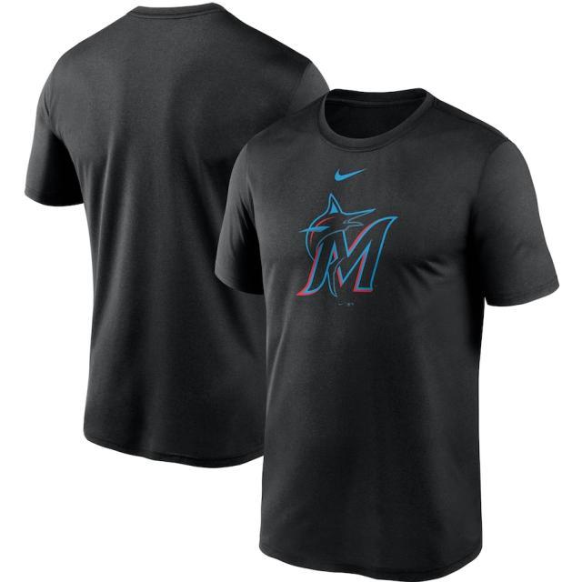 ナイキ メンズ Miami Marlins Nike Team Large Logo Legend Performance T-Shirt Tシャツ 半袖 Black