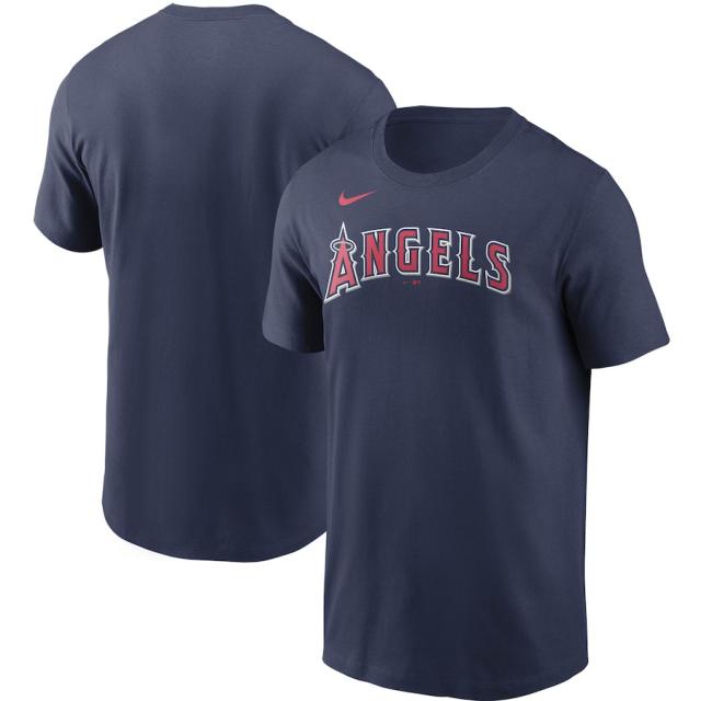 ナイキ メンズ Tシャツ Los Angeles Angels Nike Team Wordmark T-Shirt 半袖 Navy
