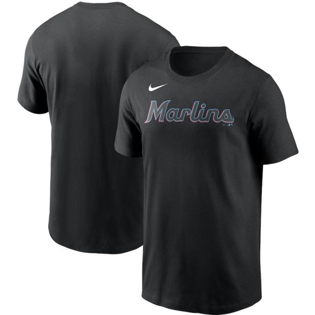 ナイキ メンズ Miami Marlins Nike Team Wordmark T-Shirt Tシャツ 半袖 Black