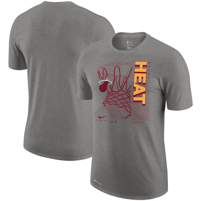 ナイキ メンズ Tシャツ ヒート Miami Heat Nike Essential Hoop Performance T-Shirt - Heathered Gray