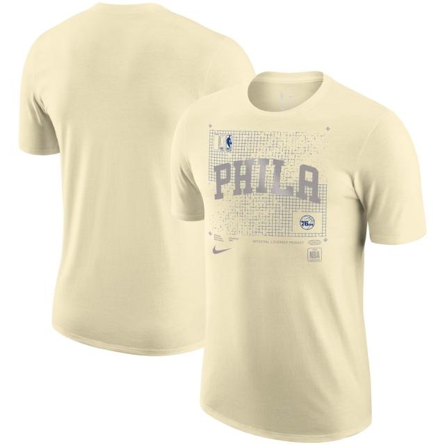 ナイキ メンズ Tシャツ シクサーズ Philadelphia 76ers Nike Courtside Chrome T-Shirt - Cream