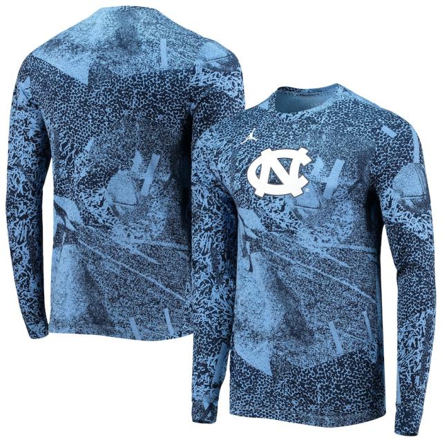 ジョーダン メンズ Tシャツ 長袖 ロンT North Carolina Tar Heels Jordan Brand Static Performance Long Sleeve T-Shirt - Carolina Blue