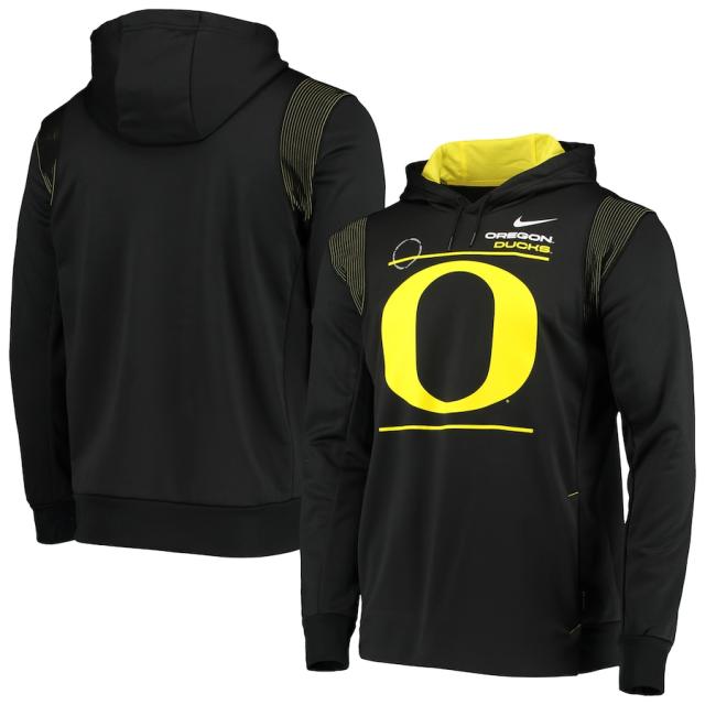 ナイキ メンズ パーカー Oregon Ducks Nike 2021 Team Sideline Performance Pullover Hoodie - Black