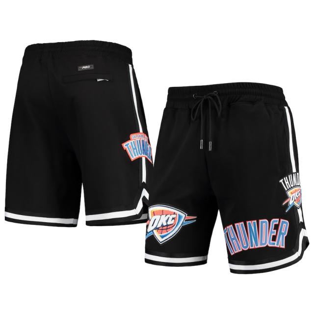 プロスタンダード メンズ バスパン ハーフパンツ サンダー Oklahoma City Thunder Pro Standard Chenille Shorts - Black