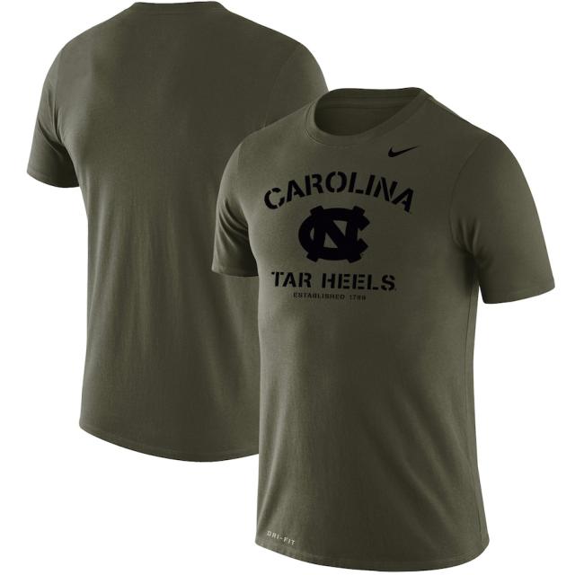 ナイキ メンズ Tシャツ North Carolina Tar Heels Nike Stencil Arch Performance T-Shirt - Olive