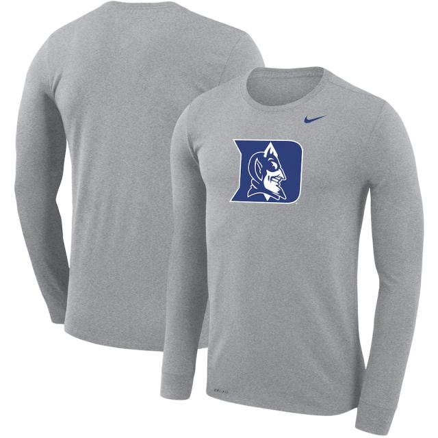 ナイキ メンズ Tシャツ 長袖 ロンT Duke Blue Devils Nike School Logo Legend Performance Long Sleeve T-Shirt - Heathered Gray