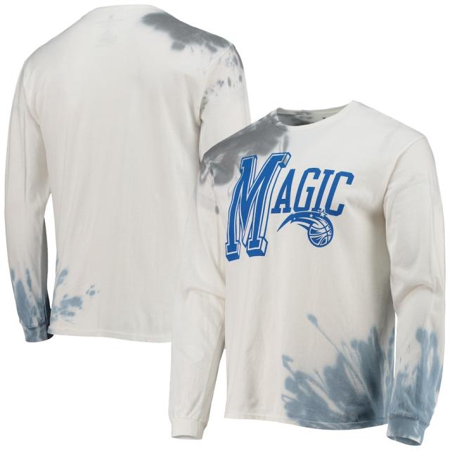 ジャンクフード メンズ Tシャツ 長袖 ロンT Orlando Magic Junk Food Tie-Dye Long Sleeve T-Shirt - White